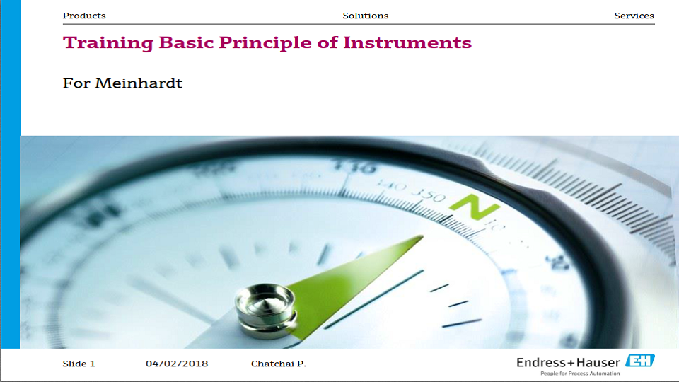 Instrumentation and application training - Meinhardt E-Learning