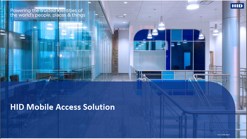 Update HID products and solutions. - Meinhardt E-Learning